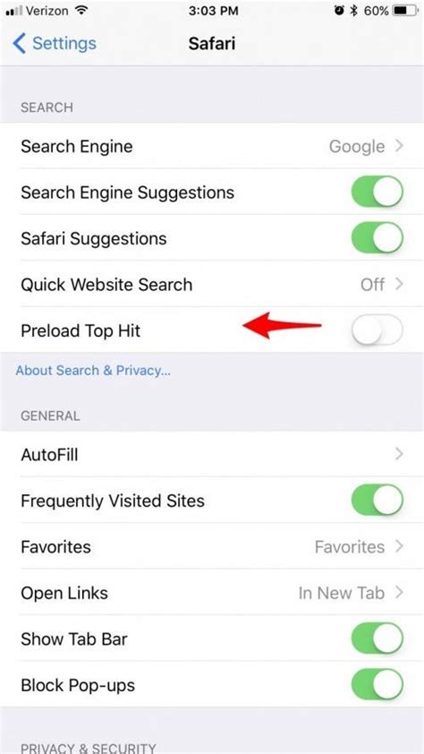 How Save Data By Turning Off Web Page Preloading On Iphone