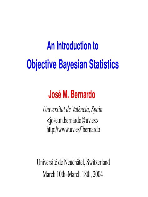 An Introduction To Objective Bayesian Statistics Pdf Pdf Bayesian Inference Confidence
