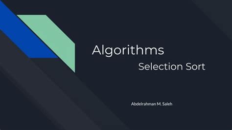 Selection Sort Ppt