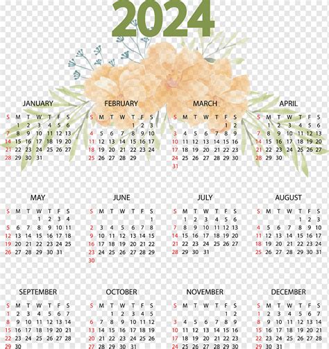 Vector Editable De Plantilla De Calendario 2024 Png Calendario 2024