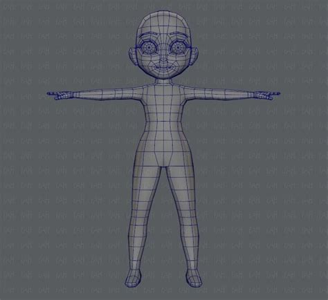 3d Model Base Mesh Girl Character Low Polygon Vr Ar Low Poly Cgtrader