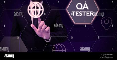 Sign Displaying Qa Tester Business Concept Quality Assurance Of An On Going Project Before