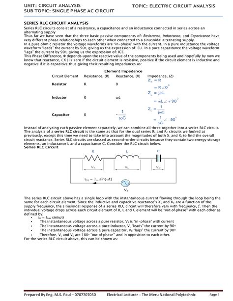 SOLUTION Topic 1 Electric Circuit Analysis Ii Studypool