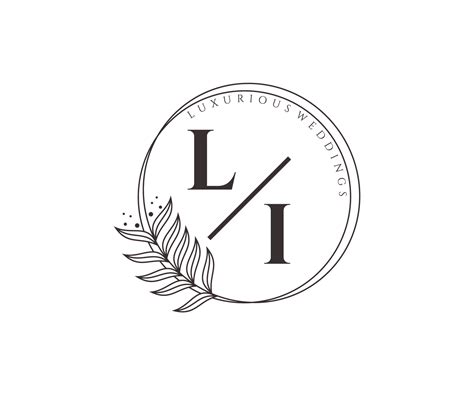 Li Initials Letter Wedding Monogram Logos Template Hand Drawn Modern Minimalistic And Floral