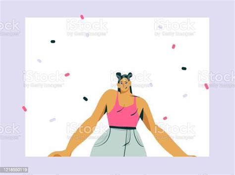 손으로 그린 벡터 추상 만화 현대 그래픽 인플루언서 소녀 캐릭터 일러스트 아트 흰색 배경에 고립 교육에 대한 스톡 벡터 아트 및 기타 이미지 Istock