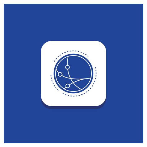 Blue Round Button For Worldwide Communication Connection Internet Network Glyph Icon