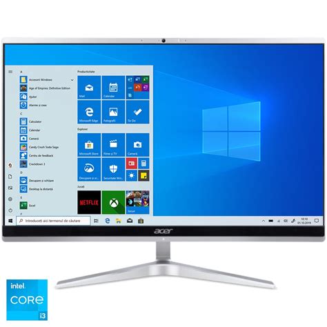 Sistem All In One Acer Aspire C22 1650 Cu Procesor Intel Core I3 1115G4 Pana La 4 10 GHz
