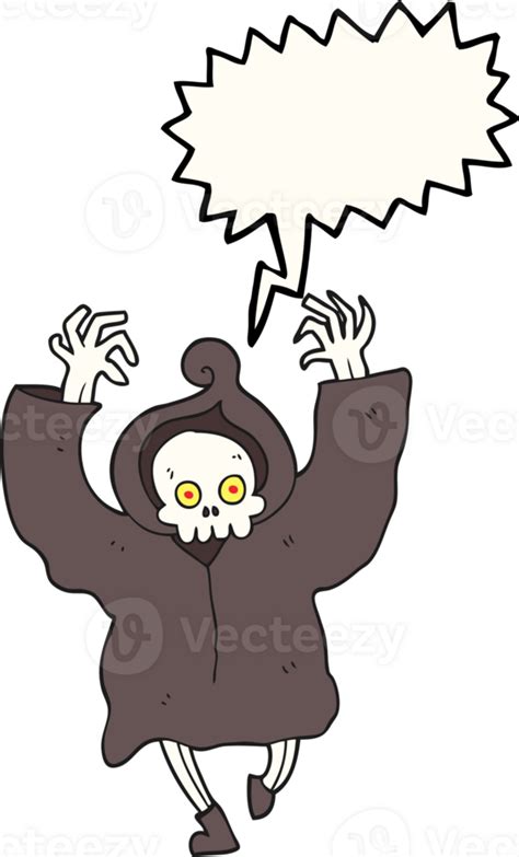Hand Drawn Speech Bubble Cartoon Dancing Death Skeleton 40277446 Png