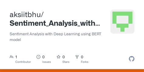 Github Aksiitbhusentimentanalysiswithdeeplearningusingbert