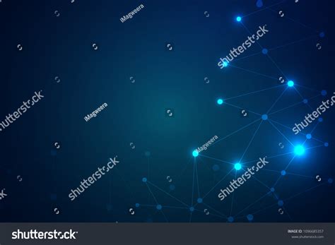 Abstract Connecting Dots Polygonal Background Technology Stock Vector Royalty Free 1096685357