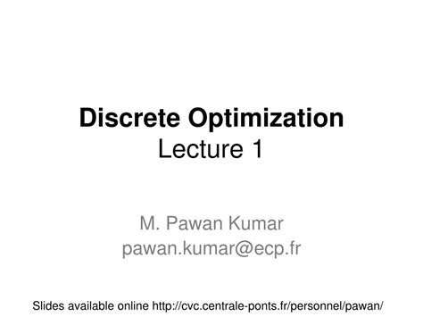PPT Discrete Optimization Lecture PowerPoint Presentation Free Download ID