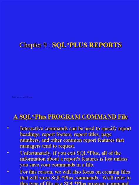 Sqlplus Reports Pdf Parameter Computer Programming Computer File