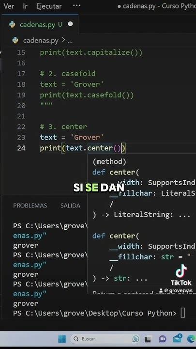 Función Center Métodos De Python Para Cadenas De Texto Python