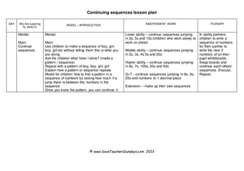 Number Sequences Ks1 Worksheets Lesson Plans And Model Teaching