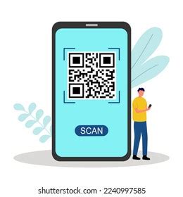 Man Scanning Qr Code On Mobile Stock Vector Royalty Free Shutterstock
