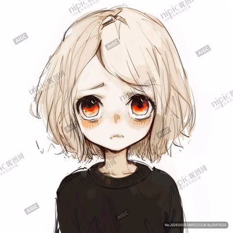 Ai创作图眼睛受伤的女孩手绘 Q版短发女孩 Q版短发少女 人物插画短发女生 哭红双眼 人物眼睛表情 卡通短发女孩头像 卡通粉色短发女孩头像 动漫小女孩 插画人物头像女孩 女孩生气插画 Q版短发