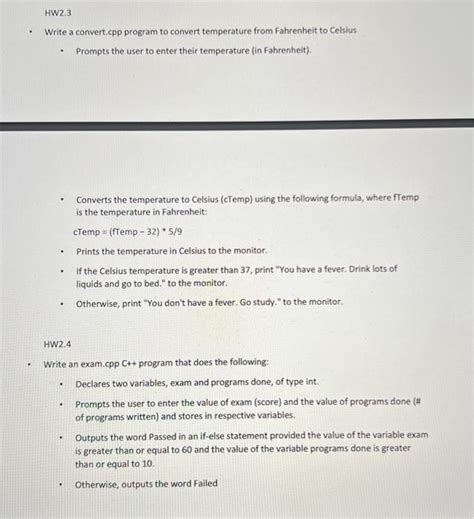 Solved Write A Convertcpp Program To Convert Temperature