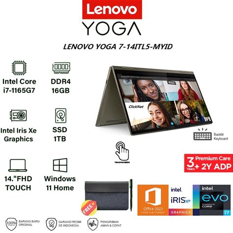 Jual Lenovo Yoga Itl Intel I G Gb Tb Ssd Fhd Ips Ts Win Ohs Shopee Indonesia