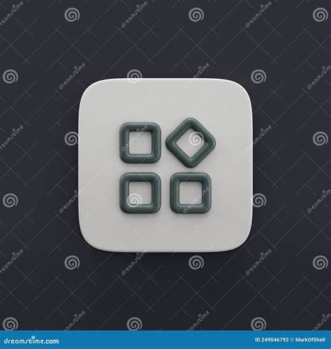 App Store 3d Icon Outilne Design And Development Icon In Grey Color On A Button Shape 3d