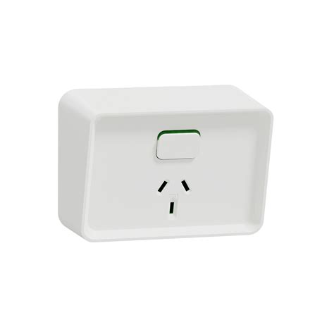 Buy Clipsal Iconic Outdoor Single Switched Socket Outlet Horizontal