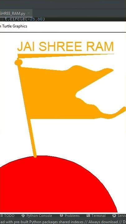 Jai Shree Ram 🚩 Using Python Turtle 🐢 Cyberwarriorsap Ramnavami Youtube