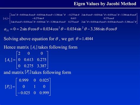 Eigen Values Jocobi Method Ppt