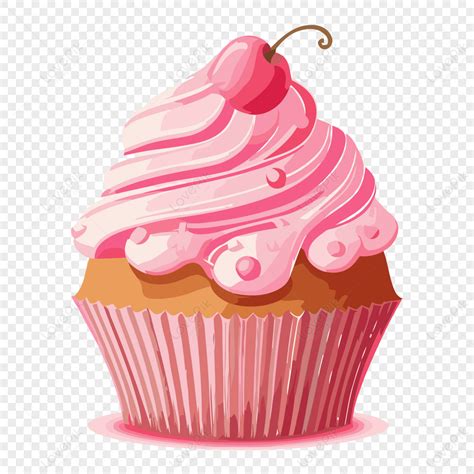 핑크 컵 케이크 벡터상표만화클립 아트 Png 일러스트 무료 다운로드 Lovepik
