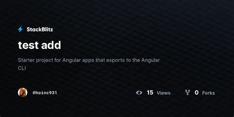 Test Add Stackblitz