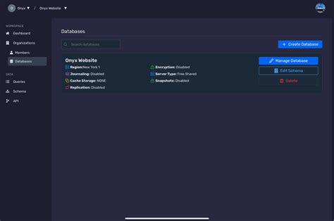 Create A Database Onyx Cloud User Guide