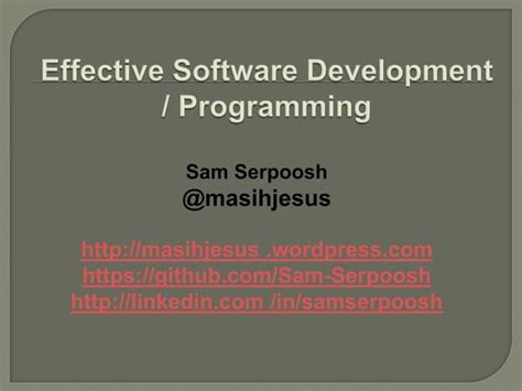 Tdd And Effective Software Development Pptx
