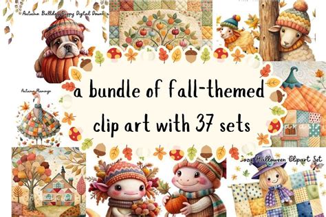 Fall Themed Clipart Bundle Bundle · Creative Fabrica