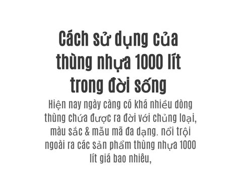 PPT Cách sử dụng của thùng nhựa lít trong đời sống PowerPoint Presentation ID