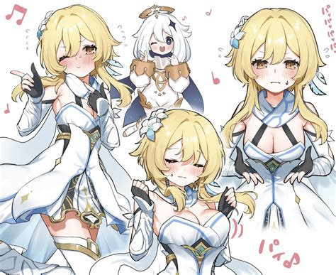 Lumine And Paimon Genshin Impact Drawn By Kutar22 Danbooru