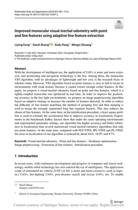 Improved Monocular Visual Inertial Odometry With Point And Line Features Using Adaptive Line