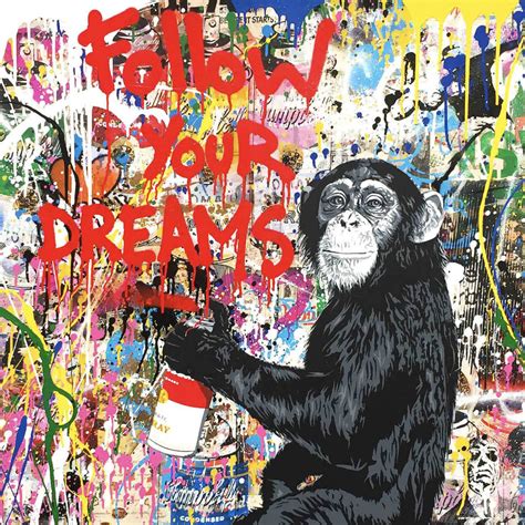 Spannrahmenbild Banksy Follow Your Dreams No 2 Im Quadrat