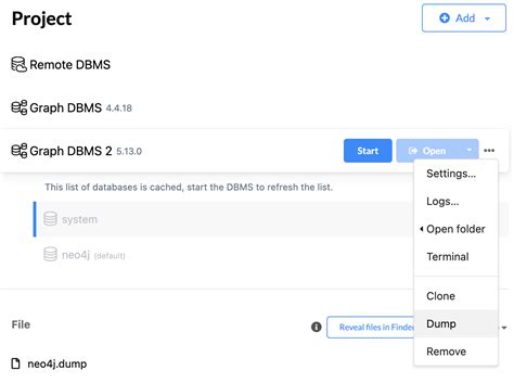 Create A DBMS Dump File Neo4j Desktop