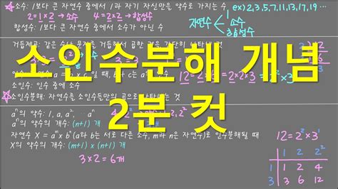 중학 수학 소인수분해 개념 깔끔 정리 분 컷 YouTube