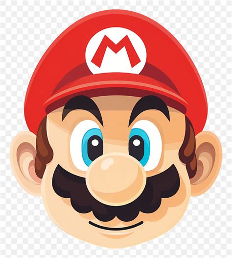 Mario Head Iconic Cartoon Character Face Illustration Png