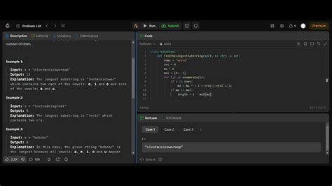 Leetcode 1371 Find The Longest Substring Containing Vowels In Even Counts Youtube