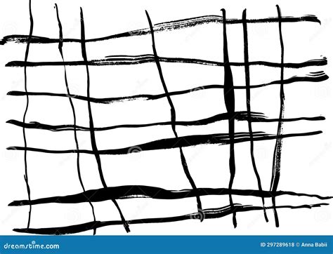 Hand Drawn Dry Brush Grid Pattern Stock Vector Illustration Of Design Texture