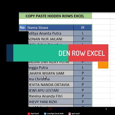 Copy Paste Hidden Rows Excel Youtube