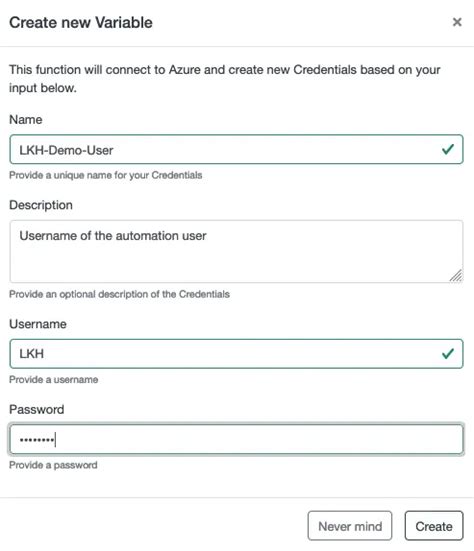 Azure Automation Credentials Automize Software
