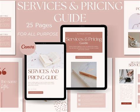 Services And Pricing Guide Canva Template Pricing Template Client Welcome Packet Virtual