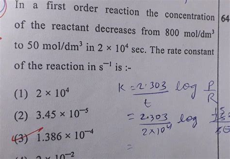 [answered] In A First Order Reaction The Concentration 64 Of The Kunduz