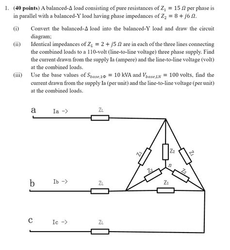 Solved A Balanced Delta Load Consisting Of Pure Resistan