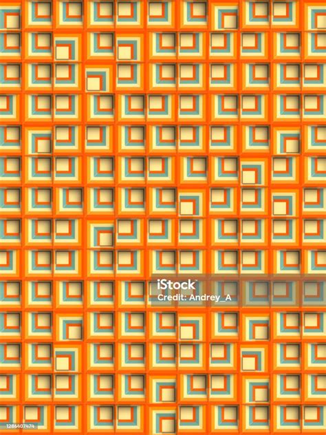 무작위로 배열 된 오렌지 입방 모양의 추상적 인 건축 패턴 디지털 일러스트를 렌더링하는 3d 0명에 대한 스톡 사진 및 기타 이미지 Istock