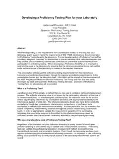 Developing A Proficiency Testing Plan For Your Laboratory Developing A Proficiency Testing