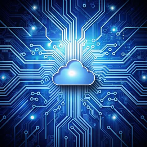 Cloud Computing Security Circuit Board Connection Concept Premium Ai