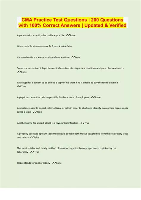 cma practice test questions 200 questions with 100 correct answers