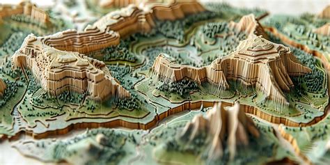 Visual Representation Of Landscape Features On A Topographic Map